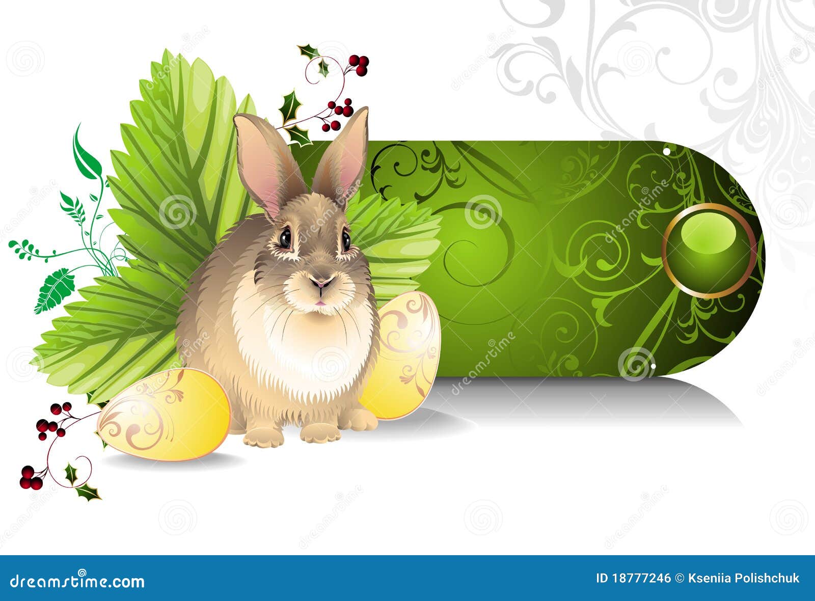 Banner with Easter rabbit stock vector. Illustration of greeting - 18777246