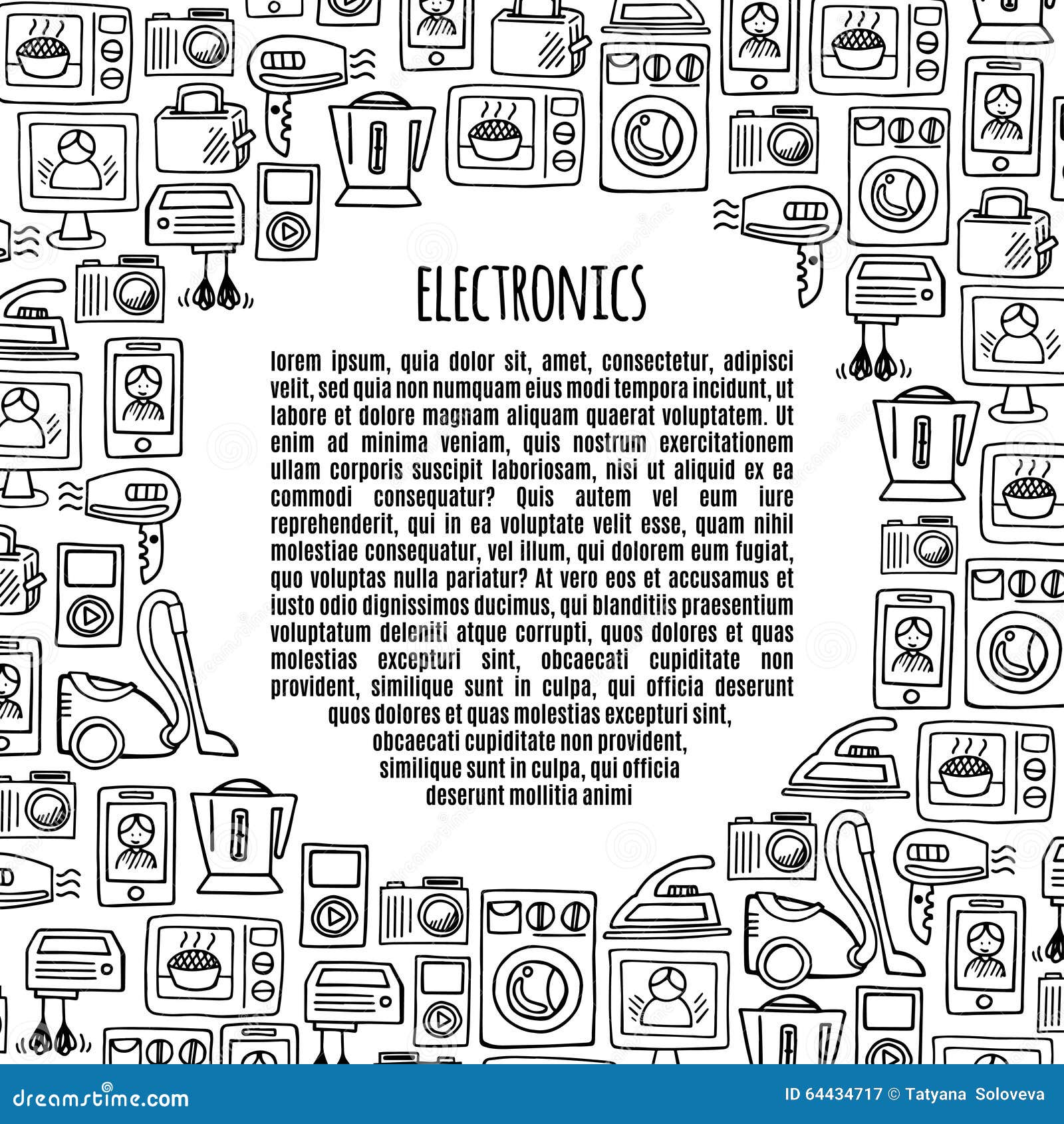 Electronics Hand Drawn Doodle Icons 4 Royalty-Free Stock Photography ...