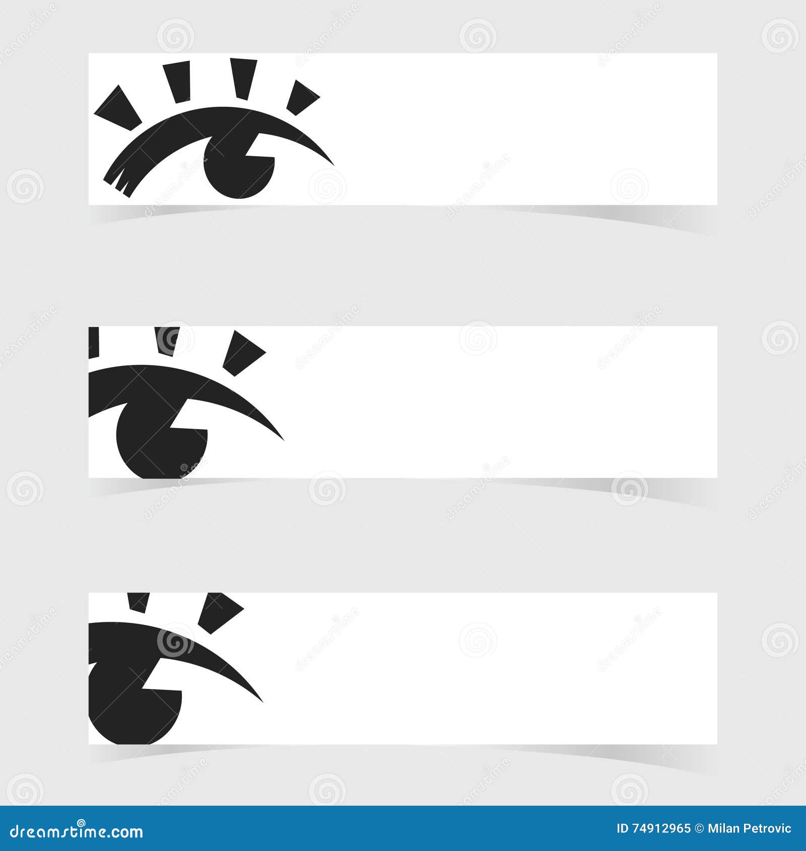 Banner with Eye Icon Design Set Art Illustration Stock Vector ...