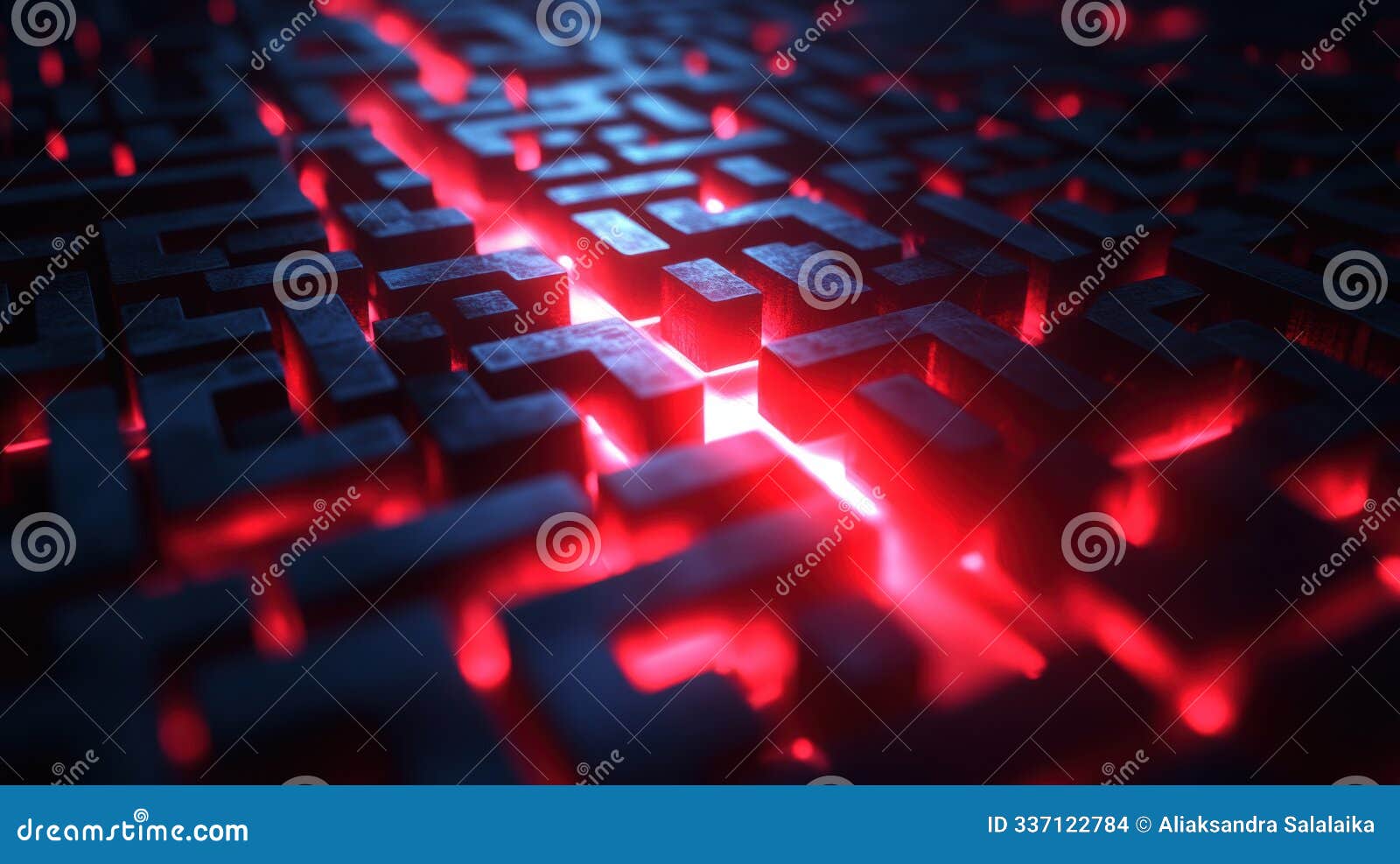 Banner Featuring a Maze with a Highlighted Red Path, Representing ...