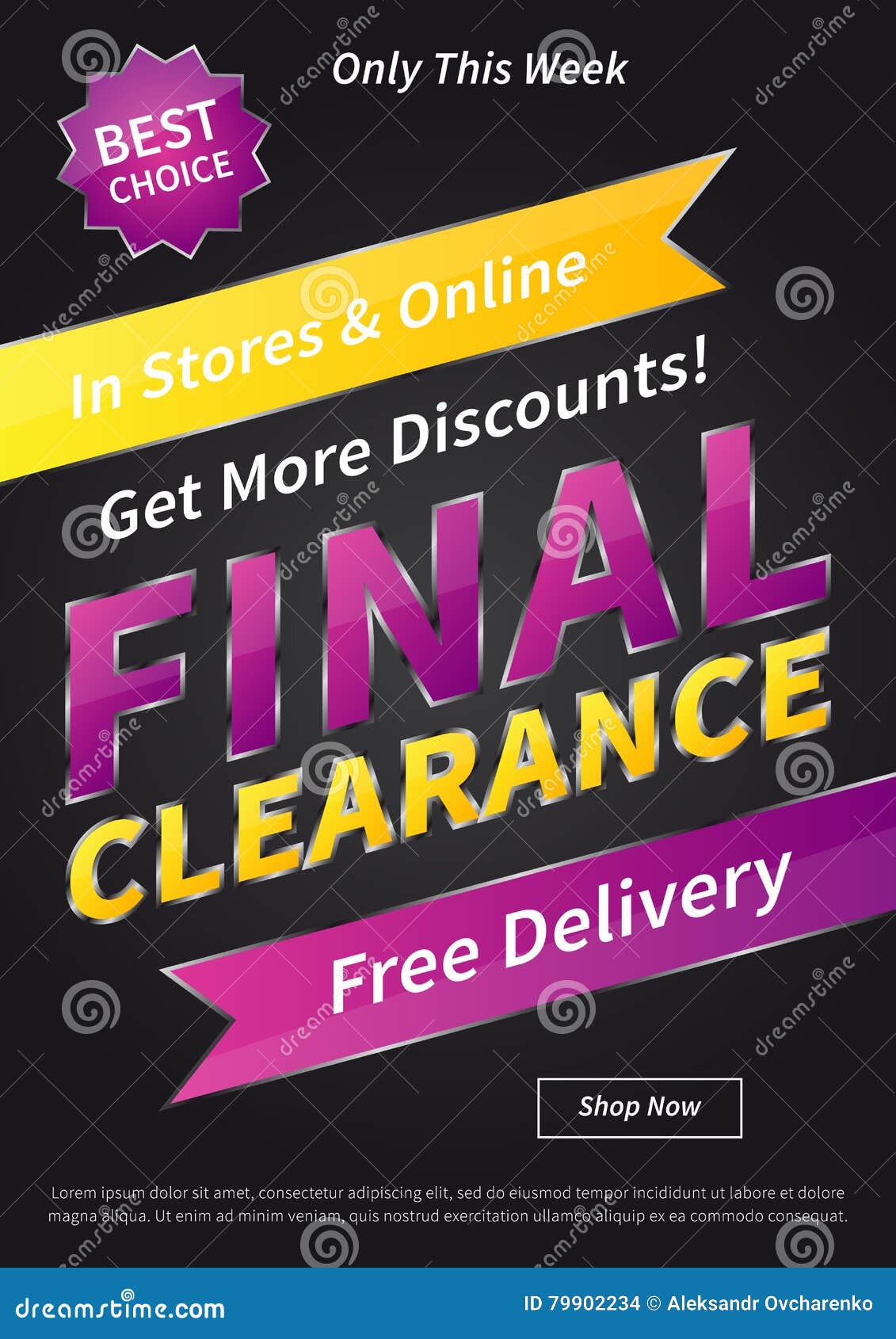 Banner Final Clearance Vertical Vector Illustration Stock Vector ...