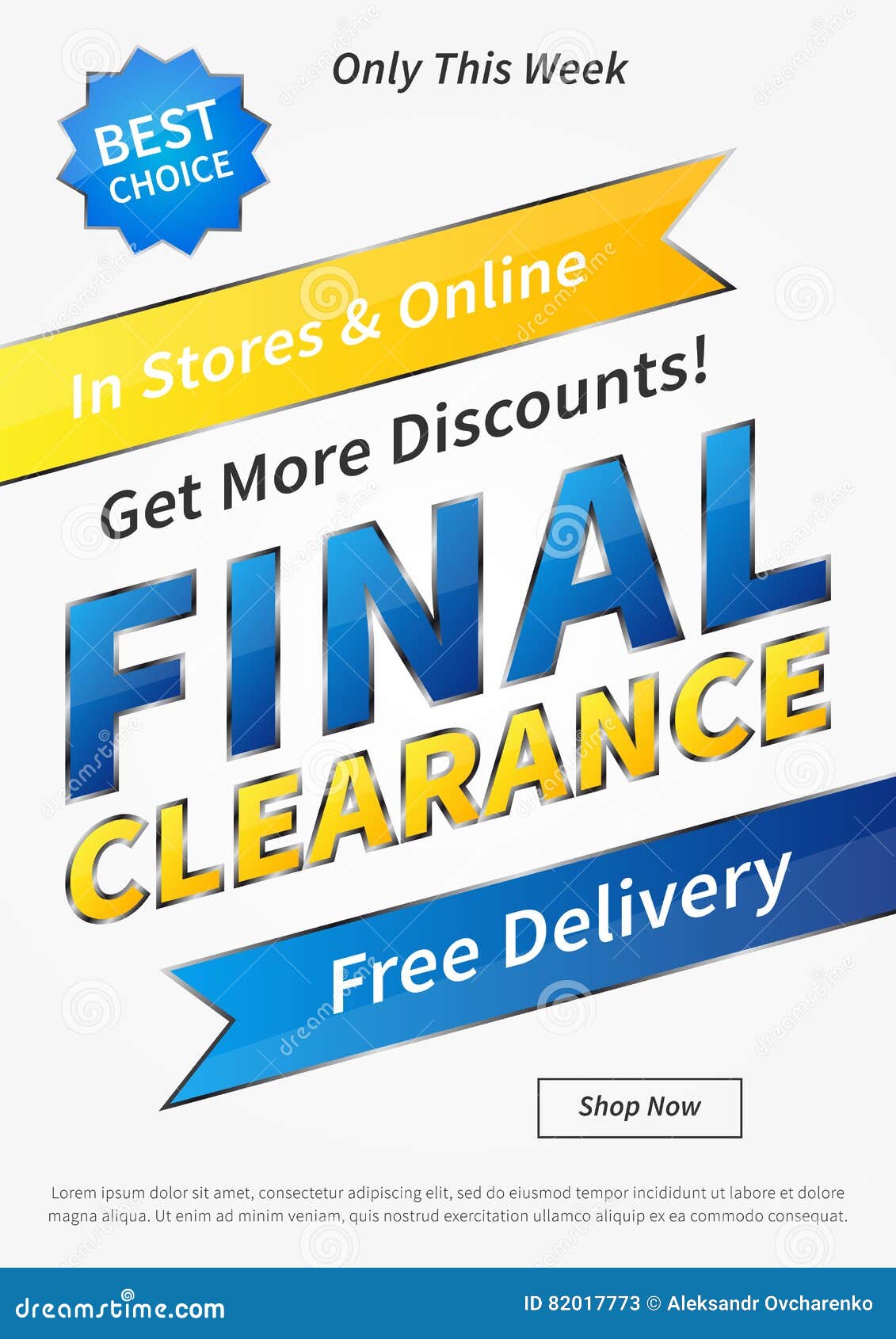 Banner Final Clearance Vertical Vector Illustration Stock Vector ...