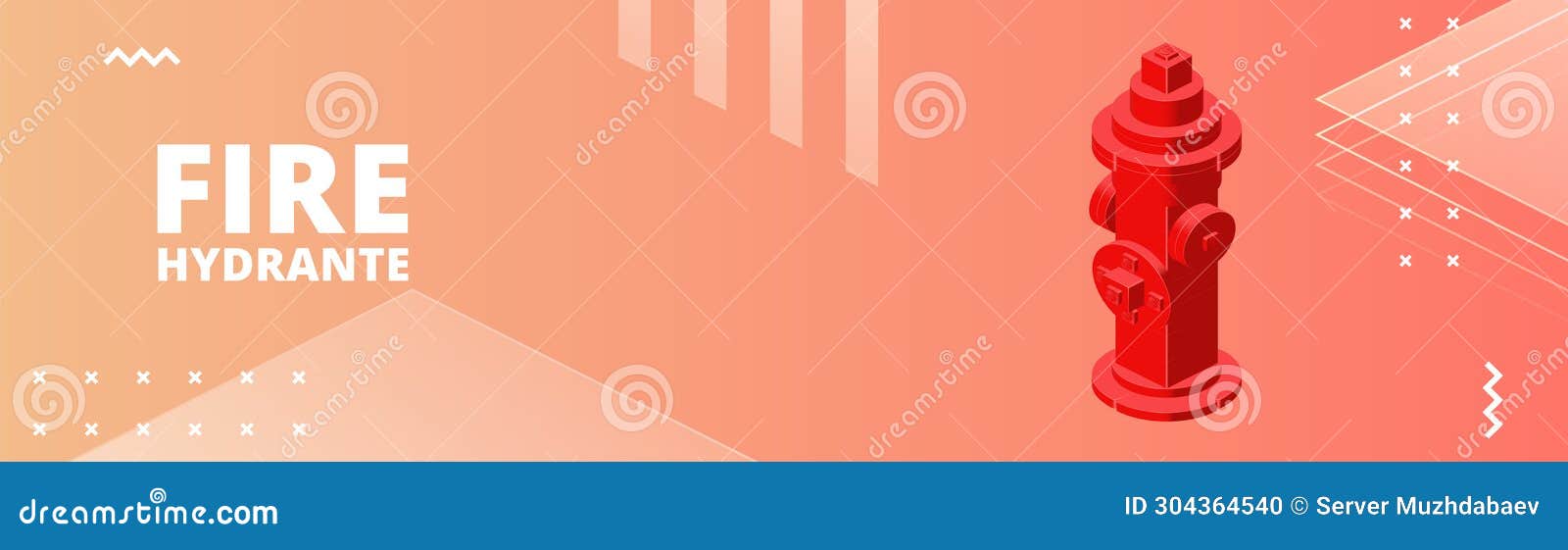 Banner with Fire Hydrant for Printing and Design. Vector Illustration ...