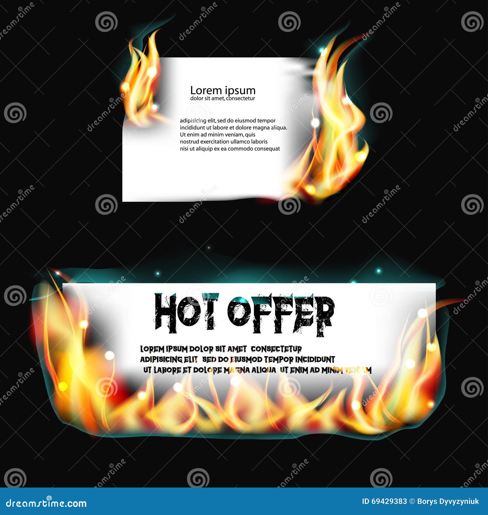 Banner on fire stock illustration. Illustration of abstract - 69429383