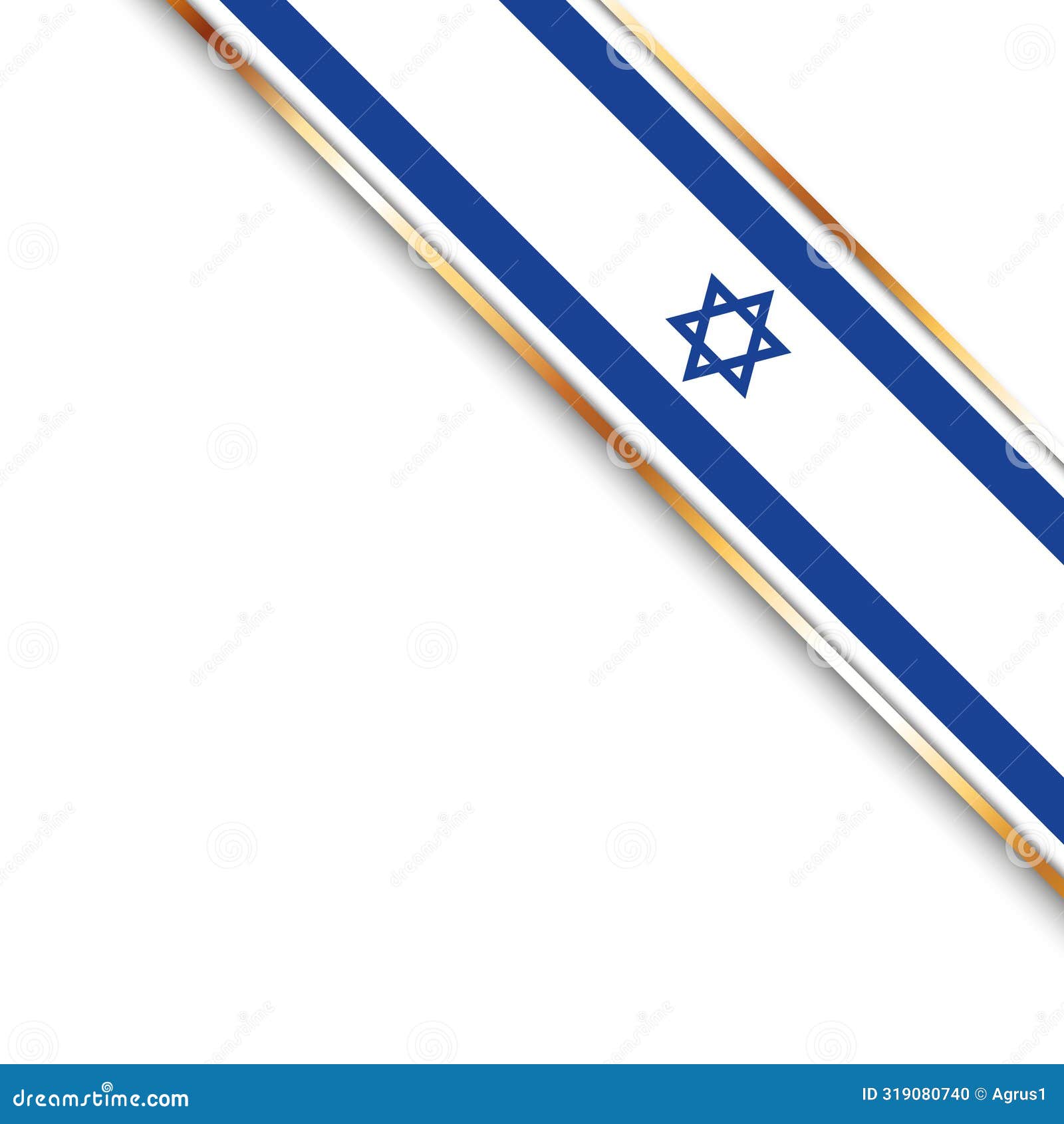 Banner with Flag of Israel, Corner Banner with Gold Frame Stock Vector ...
