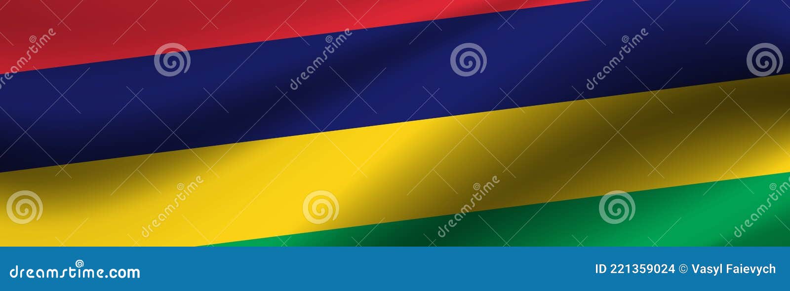 Banner with the Flag of Mauritius. Fabric Texture of the Flag of ...