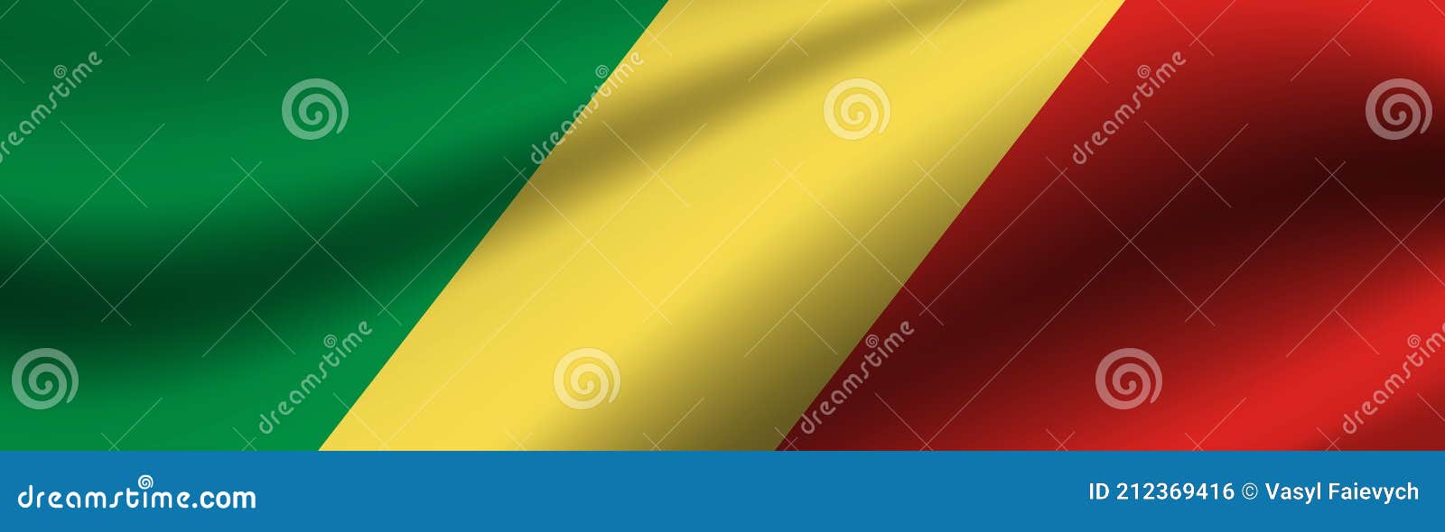 Banner with the Flag of Republic of the Congo Fabric Texture of the ...