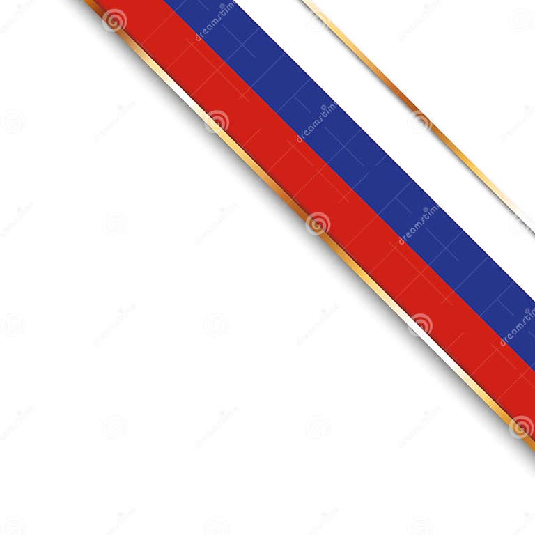 Banner with Flag of Russia, Corner Banner with Gold Frame Stock Vector ...