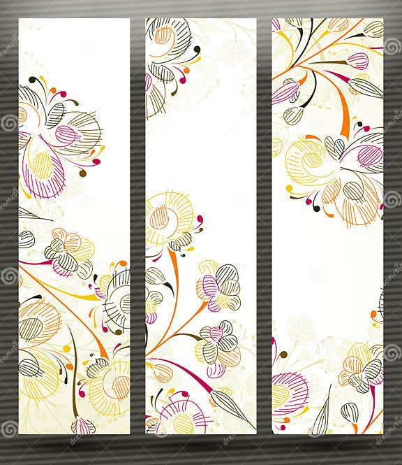 Banner with floral pattern stock vector. Illustration of curve - 26370394