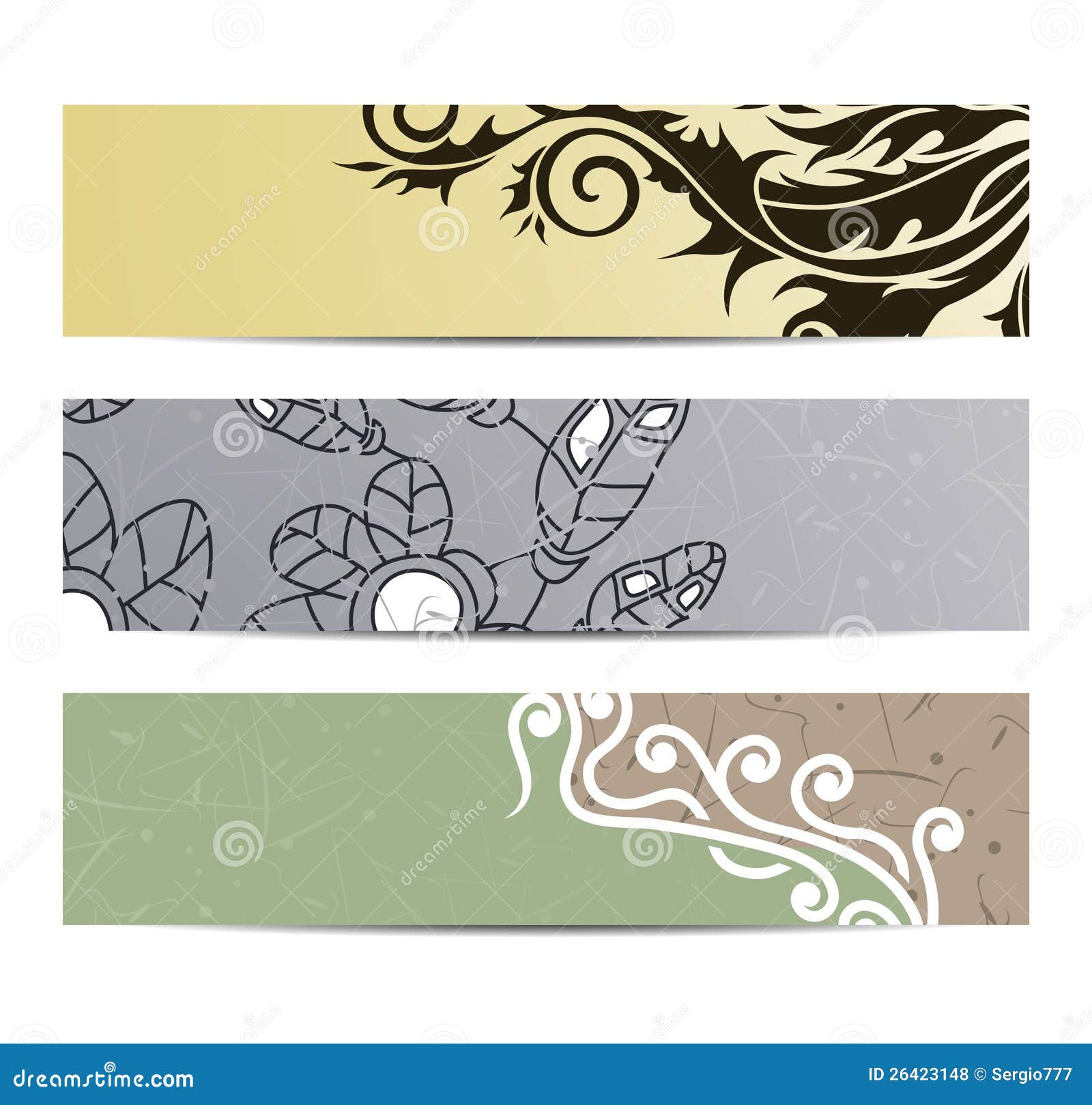 Banner with floral pattern stock vector. Illustration of flower - 26423148