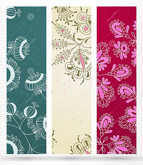 Banner with floral pattern stock vector. Illustration of greeting ...
