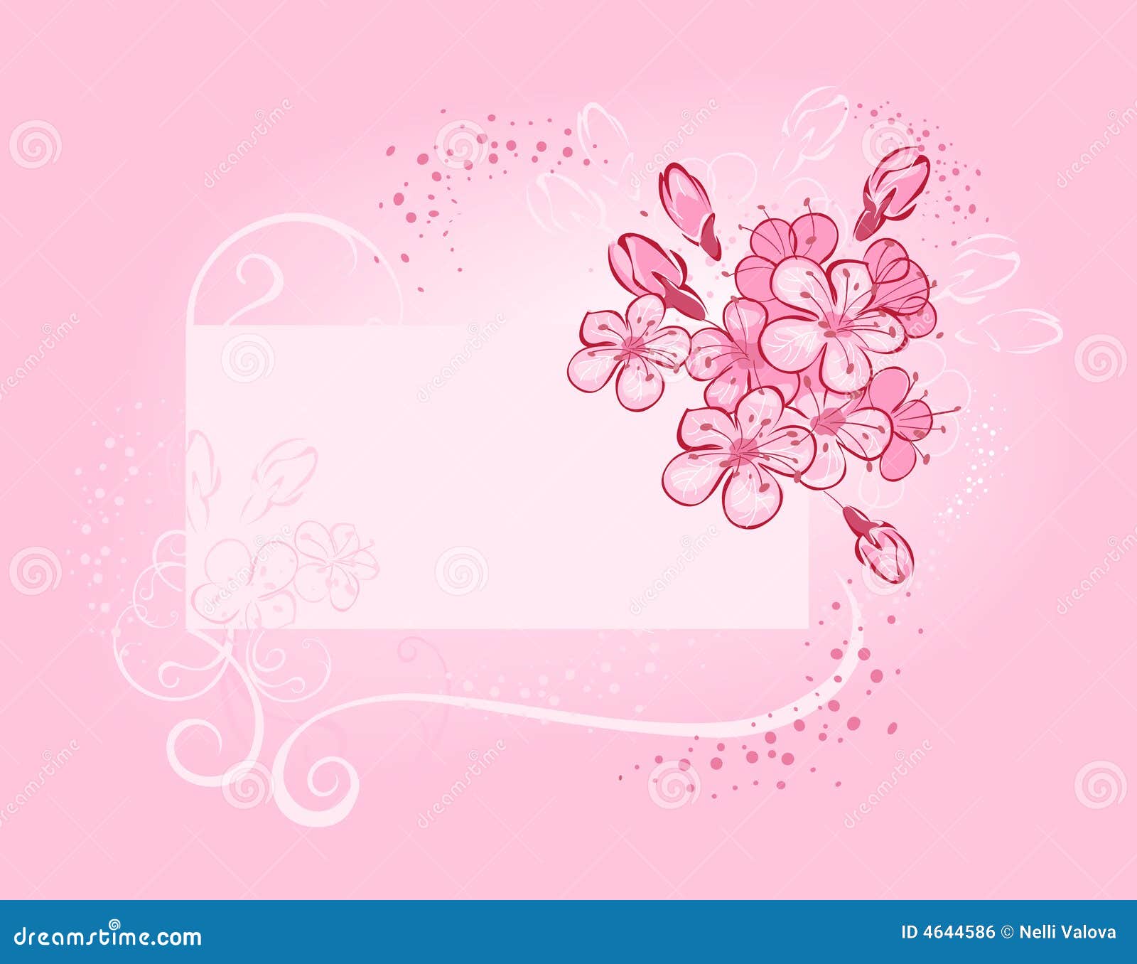 Banner with Flowering Cherry Stock Vector - Illustration of traditional ...