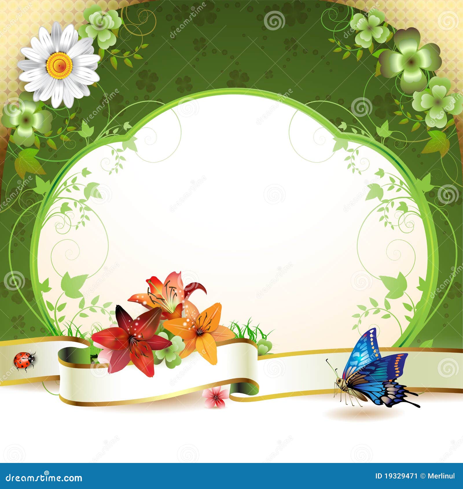 Banner with flowers stock vector. Illustration of artistic - 19329471