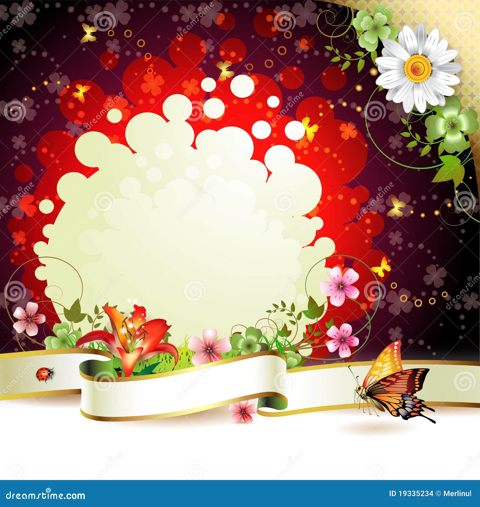 Banner with flowers stock vector. Illustration of pure - 19335234