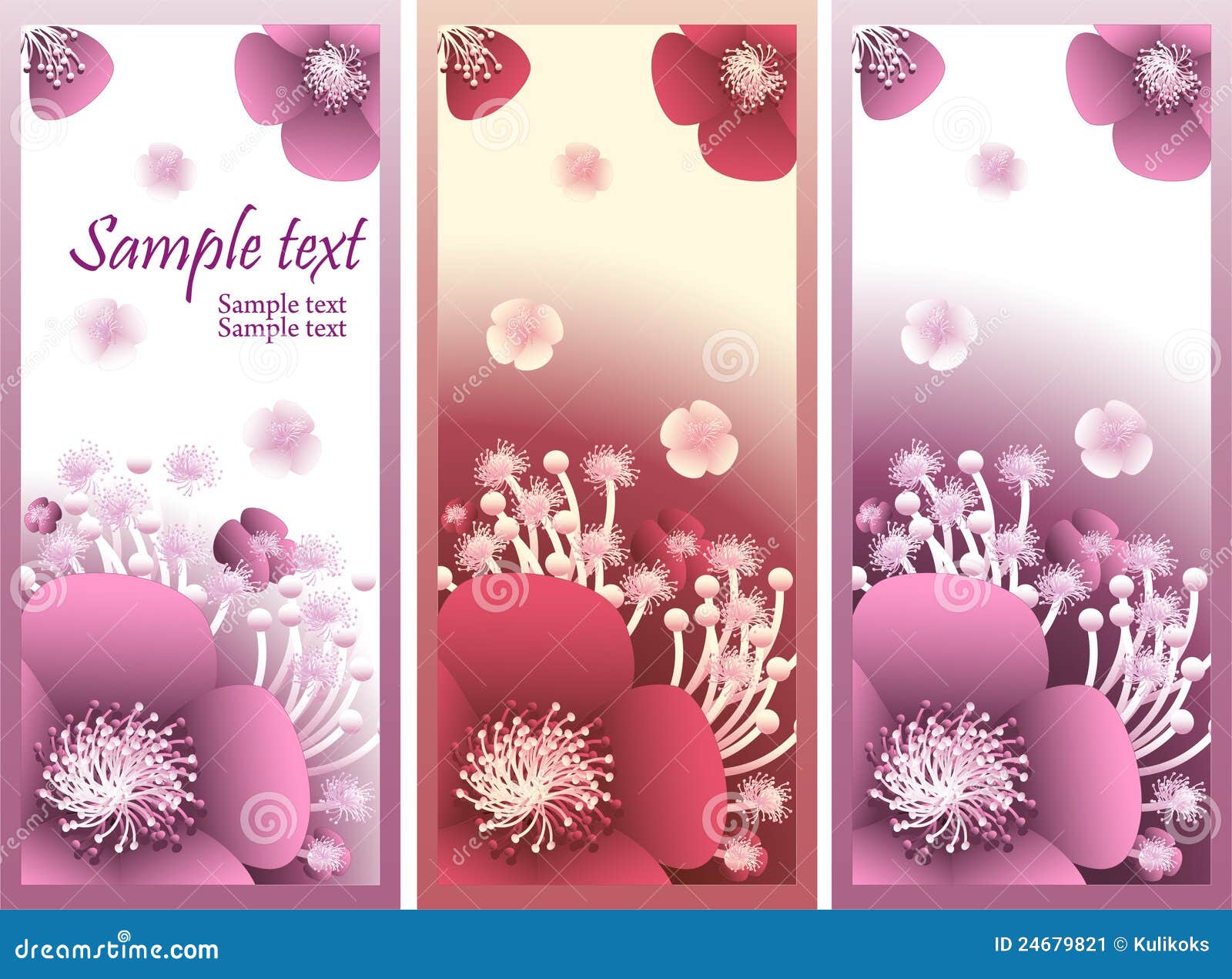 Banner with flowers stock vector. Illustration of invitation - 24679821