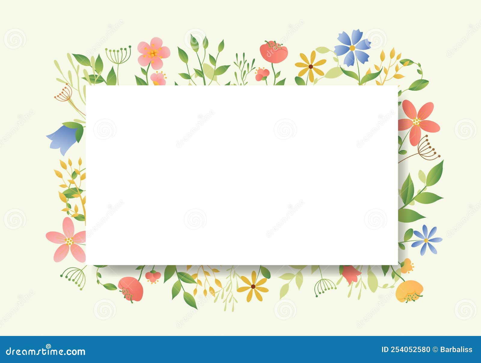 Banner with Flowers and Leaves Stock Vector - Illustration of modern ...