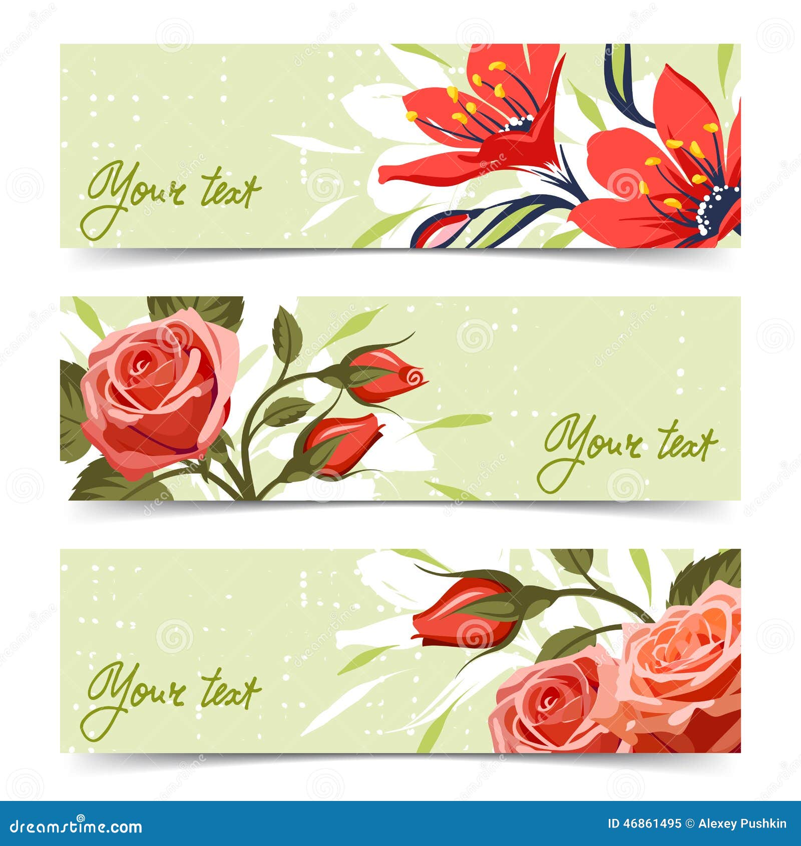 Banner with flowers stock vector. Illustration of floral - 46861495