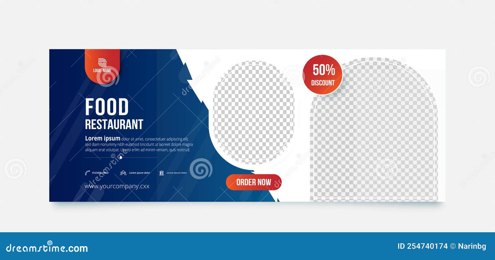 Food Restaurant Discount Banner Template Stock Vector - Illustration of ...