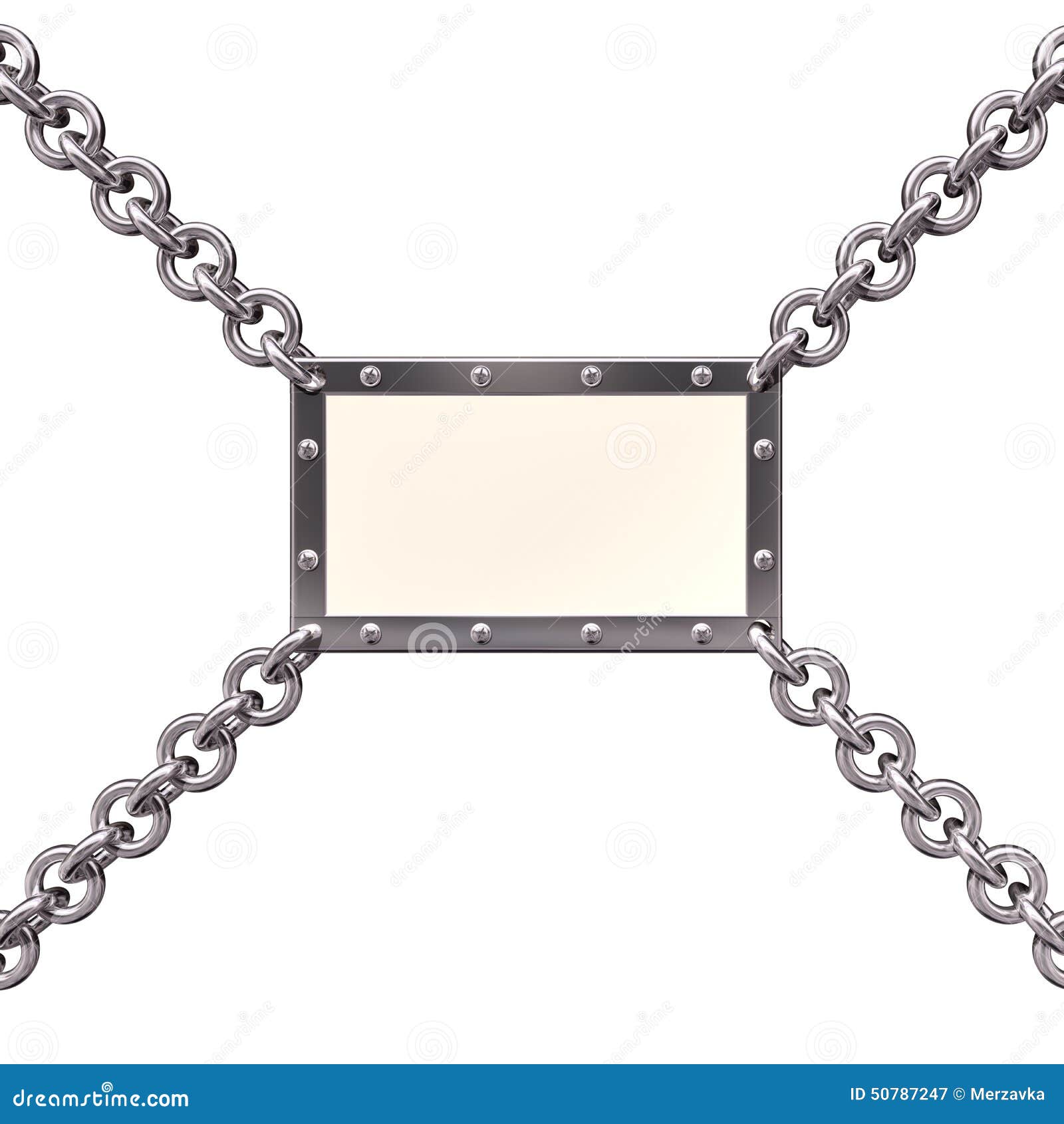 Banner with Four Stainless Steel Chains Stock Illustration ...