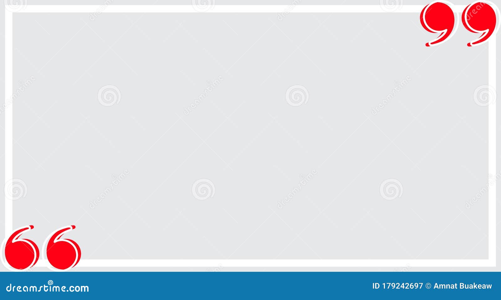 Banner Frame Gray with Red Quotation Symbol, Quote Box Frame Simple and ...