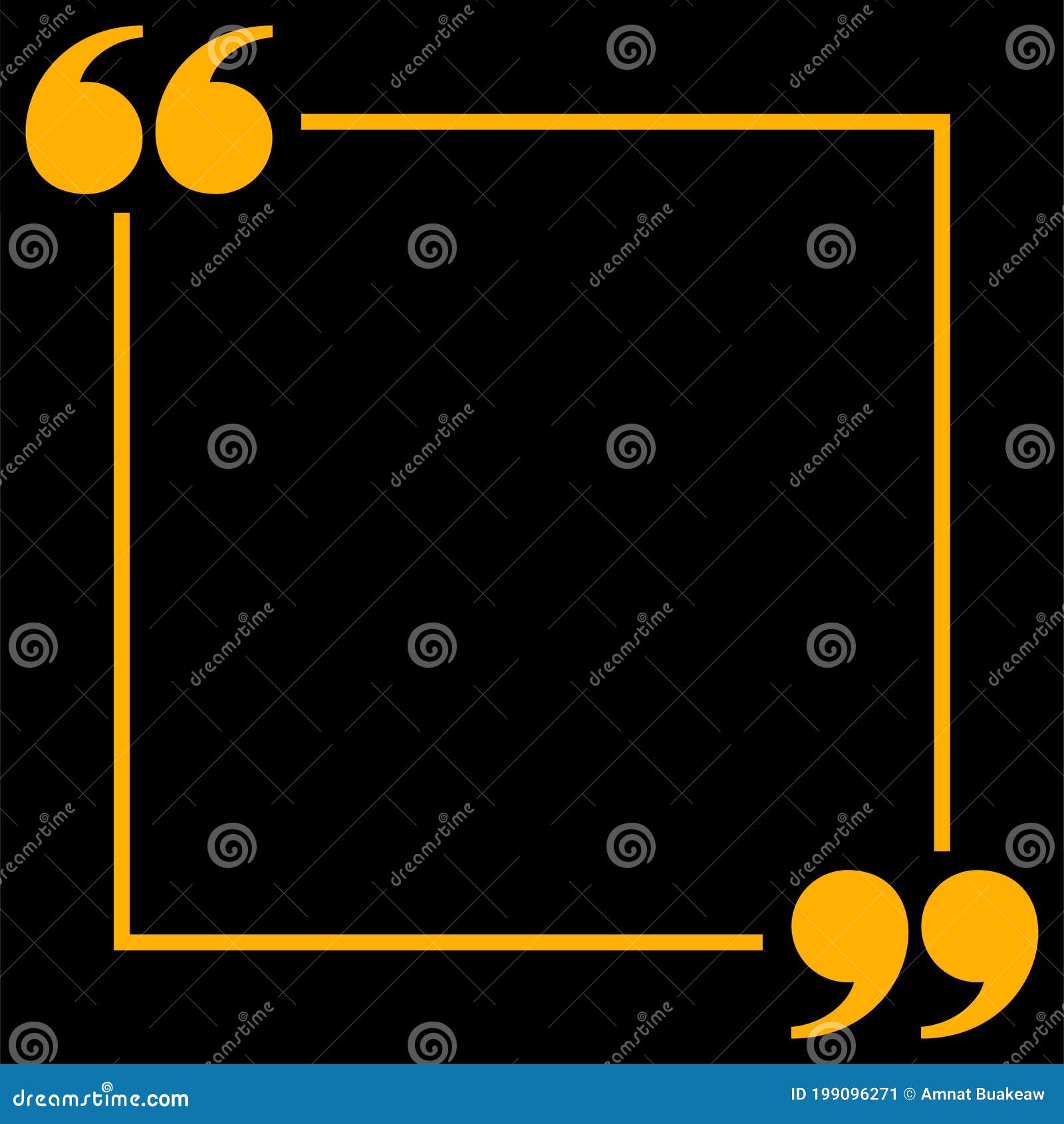 Banner Frame with Quotation Mark Comma Sign for Background, Copy Space ...