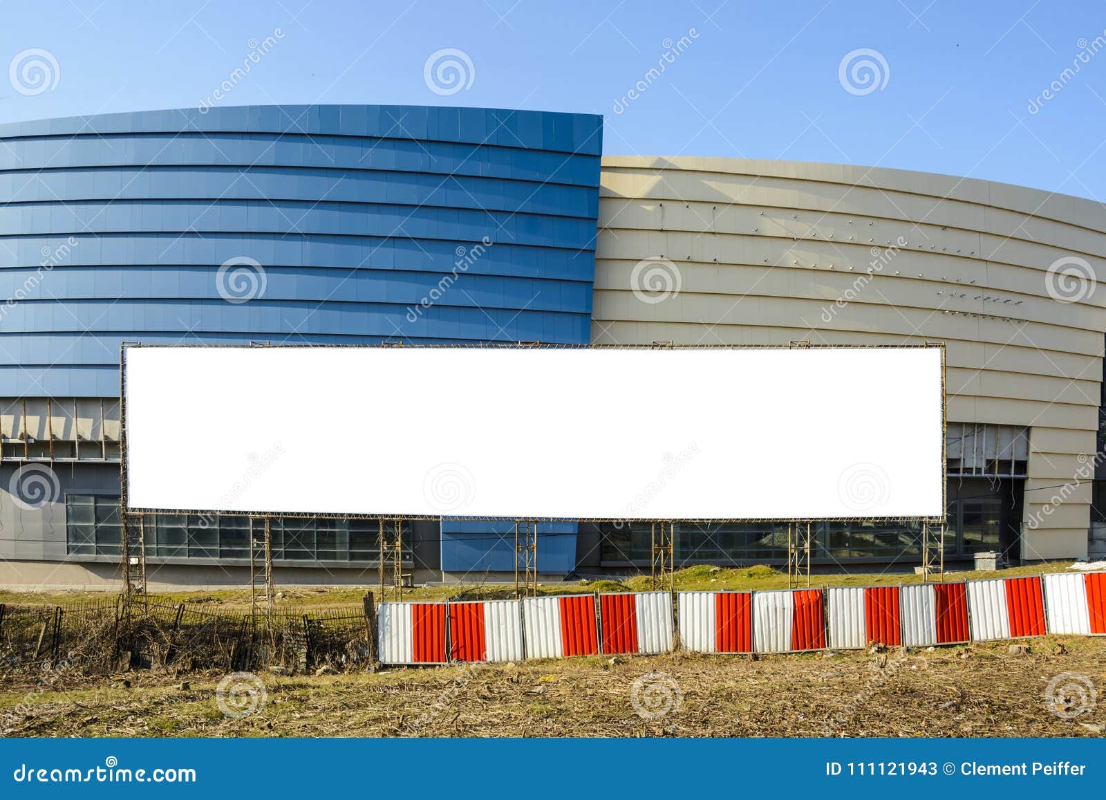 Banner in a Front of a Construction Site Stock Image - Image of large ...