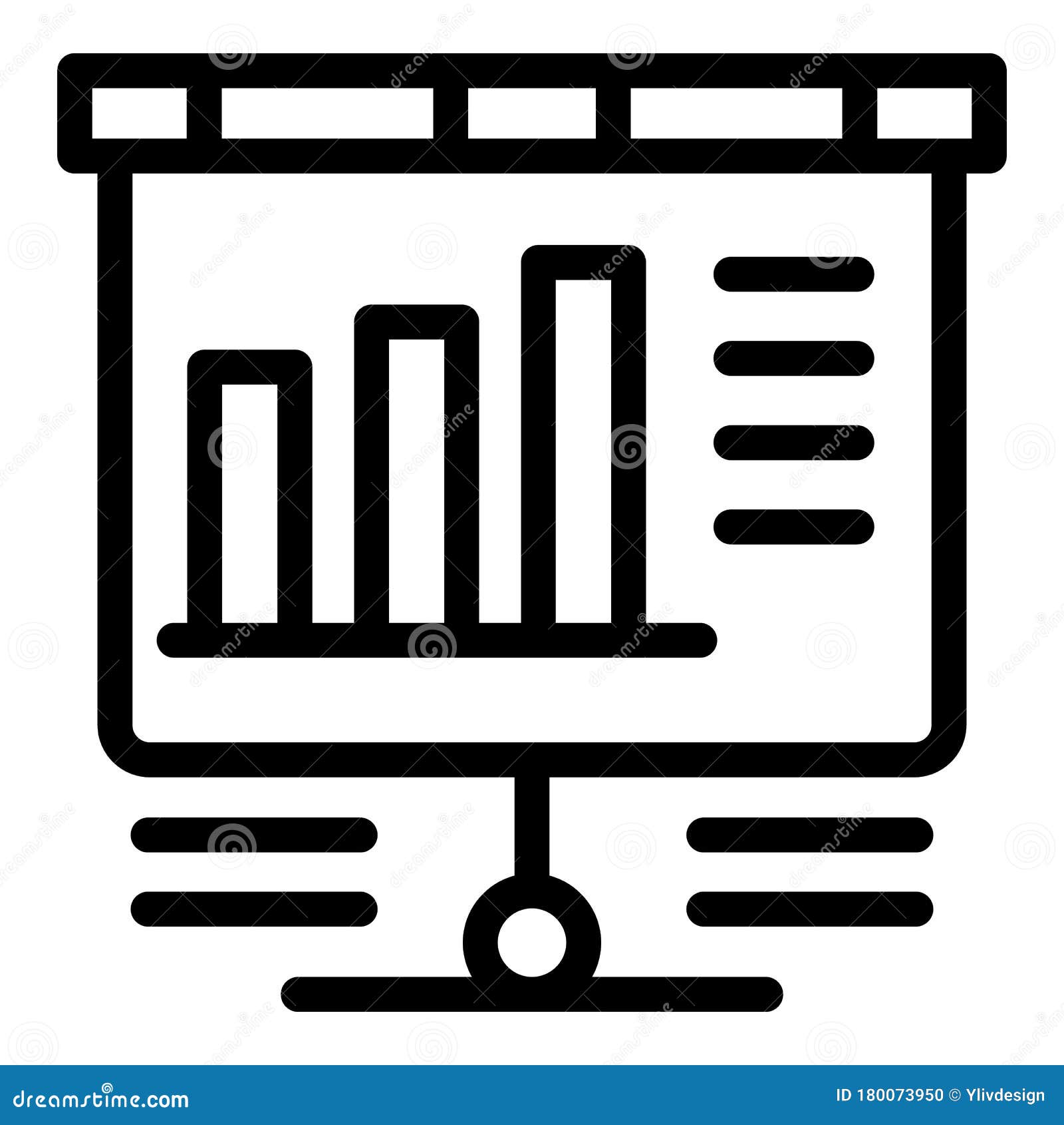 Banner Graph Chart Icon, Outline Style Stock Vector - Illustration of ...