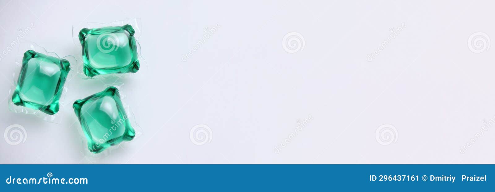 Banner with Green Laundry Capsules White Background. Stock Image ...