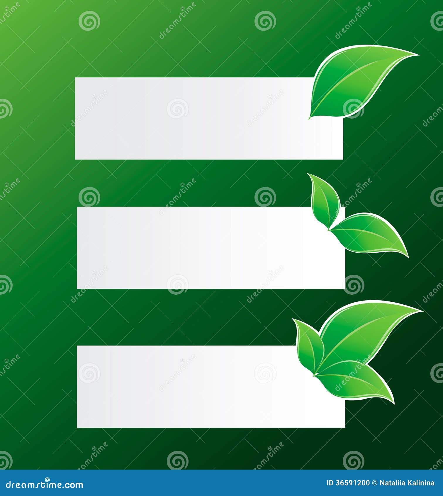Banner with green leaves stock vector. Illustration of media - 36591200