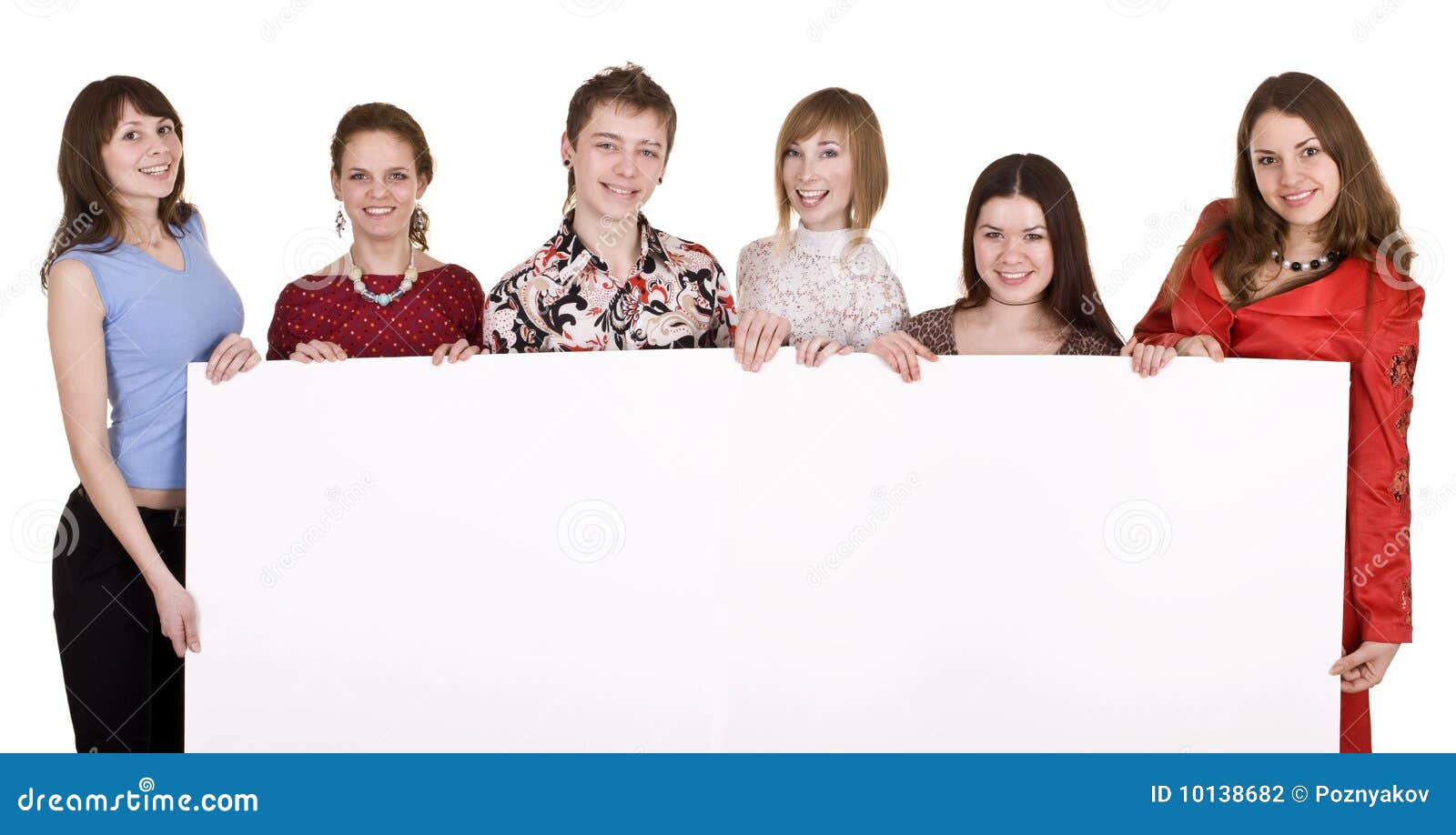 Banner and Group of Young People. Stock Photo - Image of model, banner ...