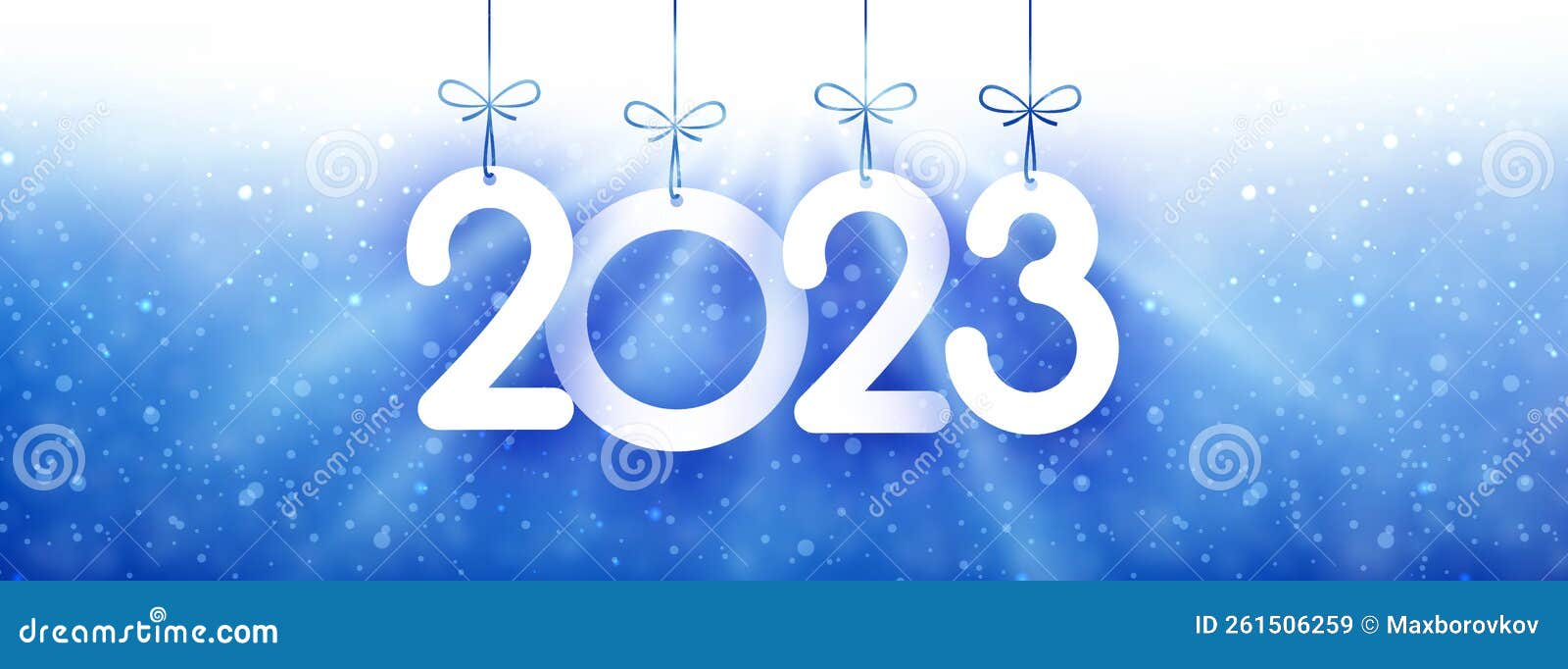 2023 Sign With Red Bow On Red Background Vector Illustration ...