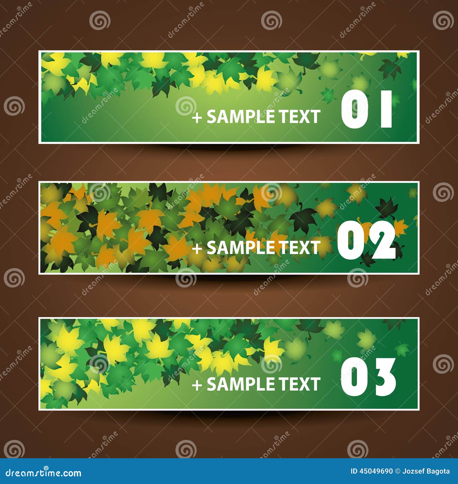 Banner or Header Design - Autumn Leaves Stock Vector - Illustration of ...