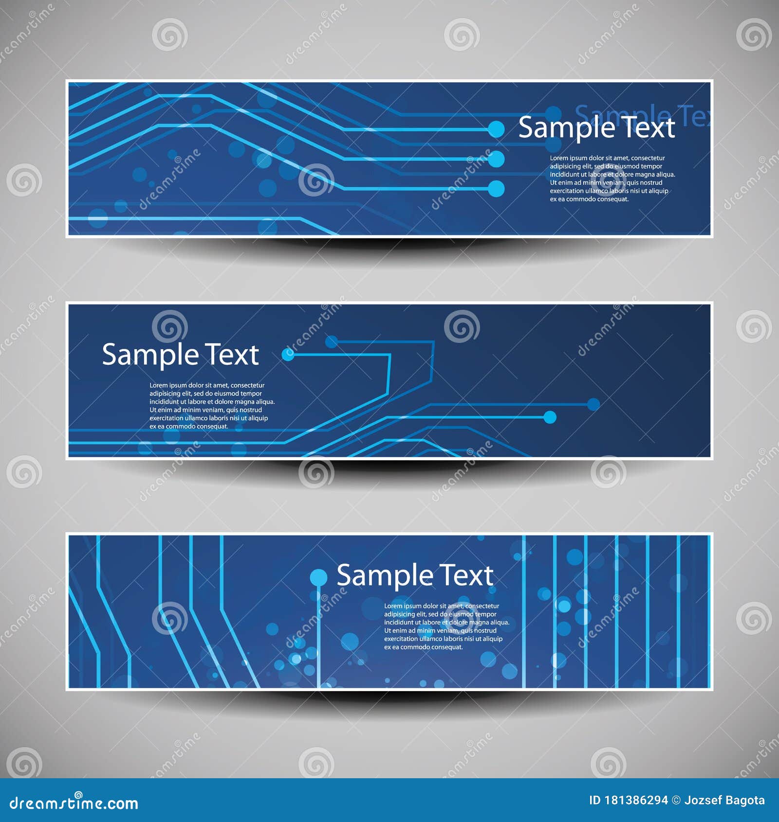 Banner or Header Designs with Abstract Digital Connections Pattern ...