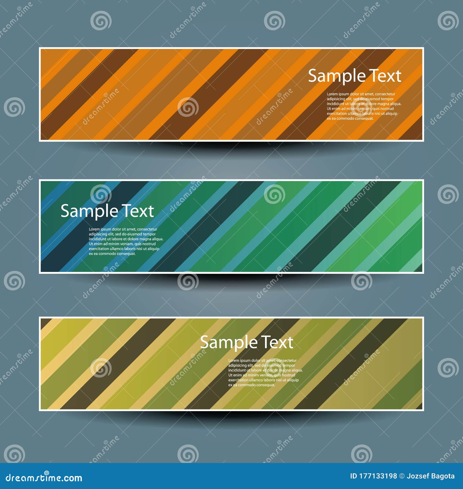 Banner or Header Designs with Striped Pattern Stock Vector ...