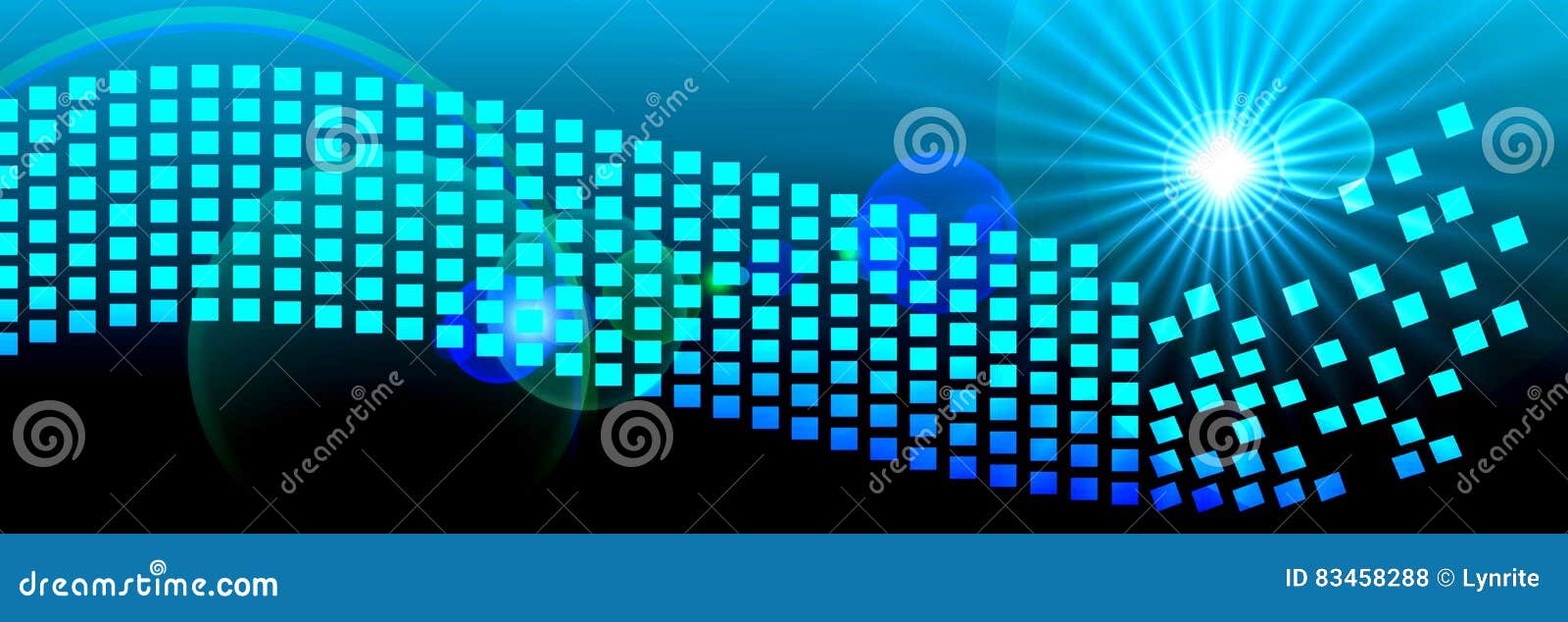 Banner Header Digital Space Pixels Stock Illustration - Illustration of ...