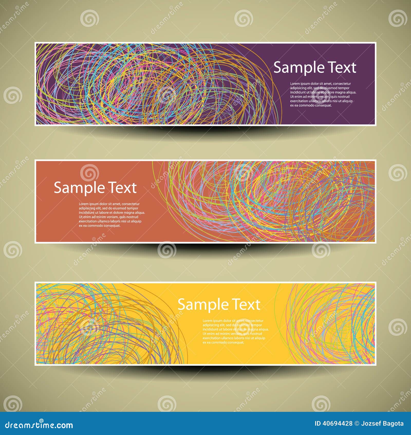 Banner or Headers Design with Colorful Doodling Stock Vector ...