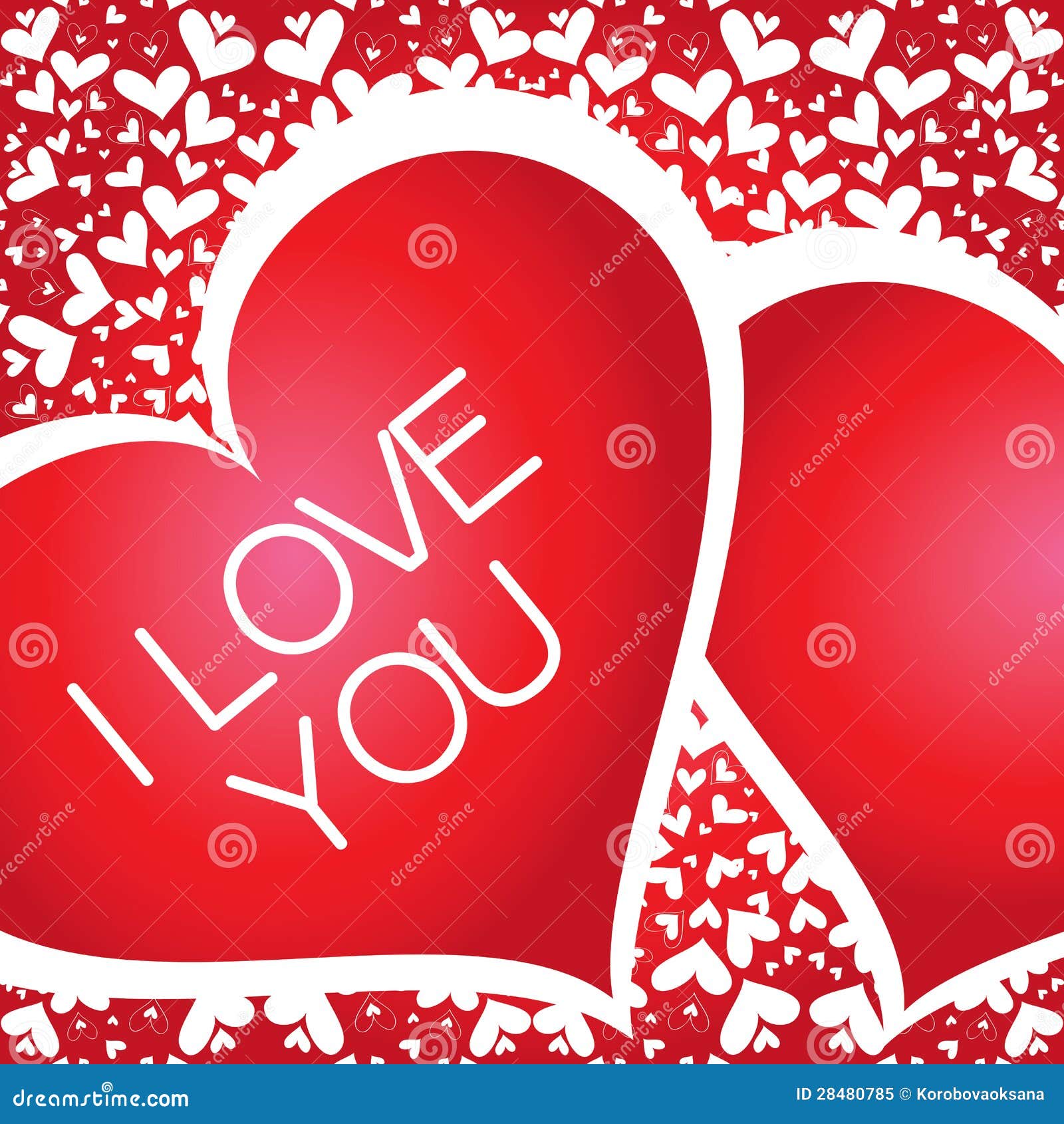 Banner with a Heart, I Love You Stock Vector - Illustration of ...