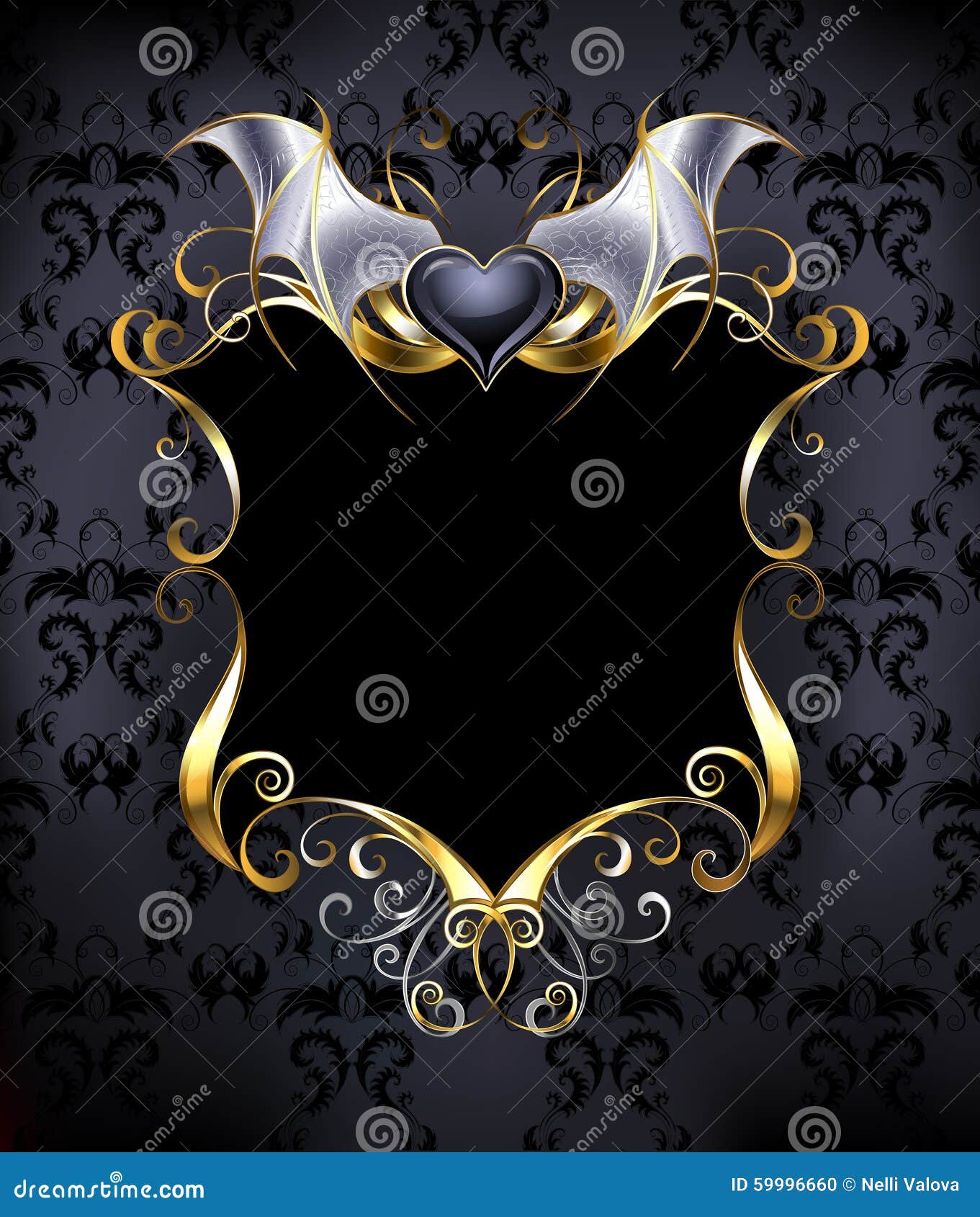 Banner with a Heart Vampire Stock Vector - Illustration of banner ...
