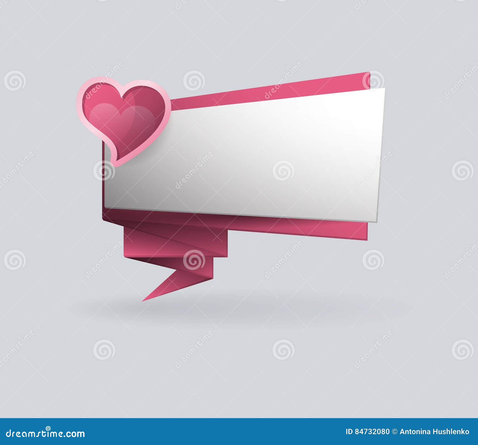 Banner with heart stock vector. Illustration of vector - 84732080