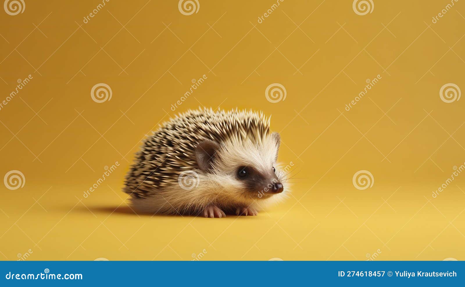Banner with Hedgehog on the Yellow Background. Generative AI Stock ...