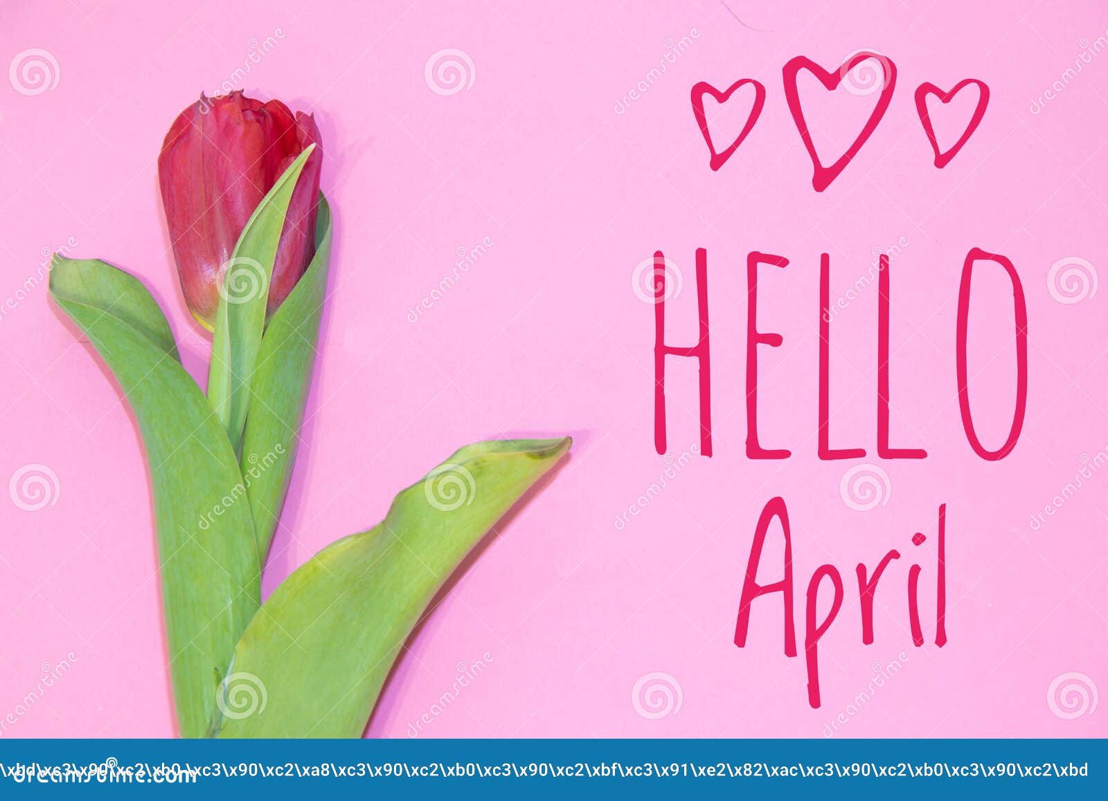 Banner Hello April. Hi Spring. the Second Month of Spring Stock Image ...