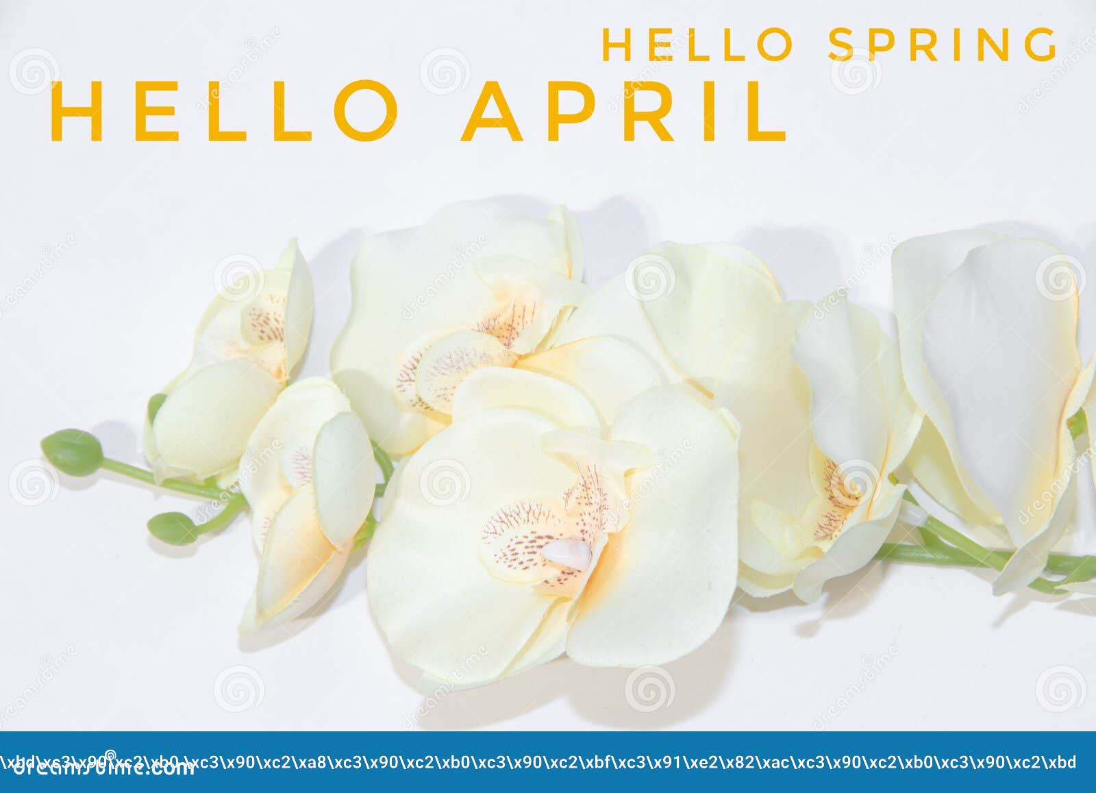 Banner Hello April. Hi Spring. the Second Month of Spring Stock Image ...