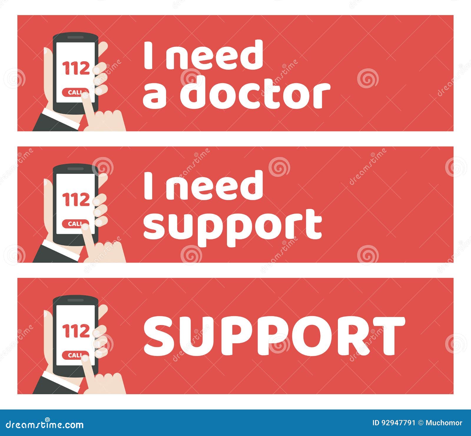 Banner Help Concept on Red Background Stock Vector - Illustration of ...