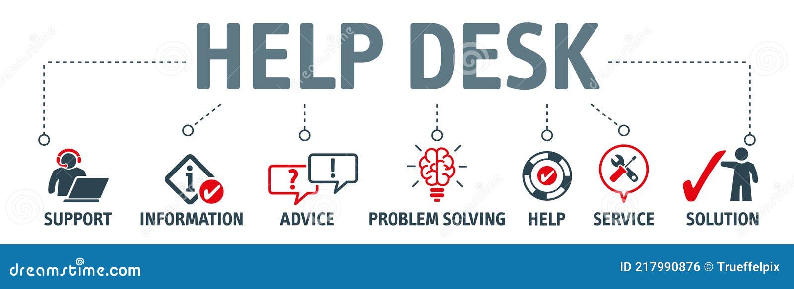Banner Help Desk and Support Concept Vector Illustration Stock ...