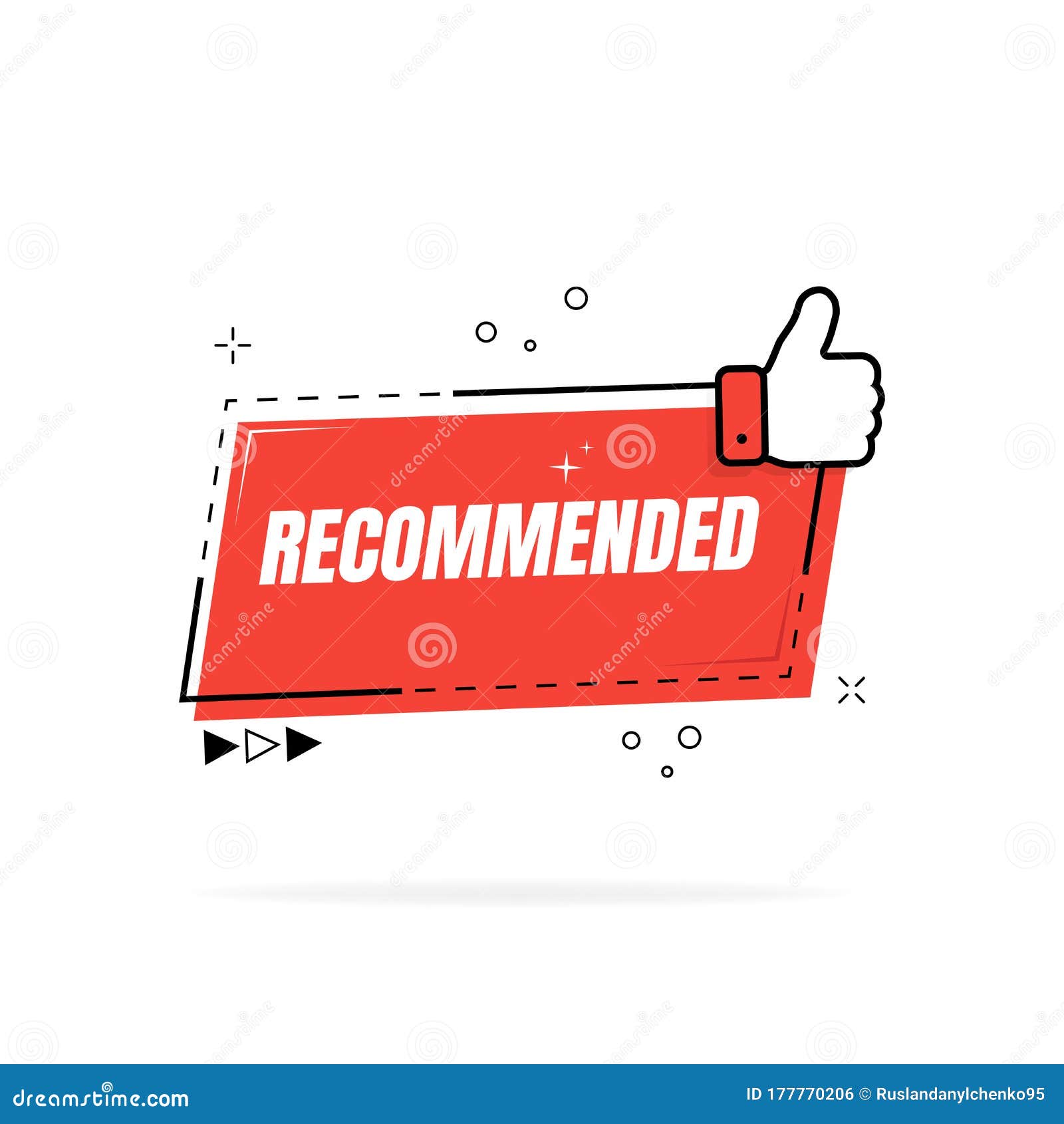 The Banner I Recommend is Red with the Thumb Up. Vector Illustration ...