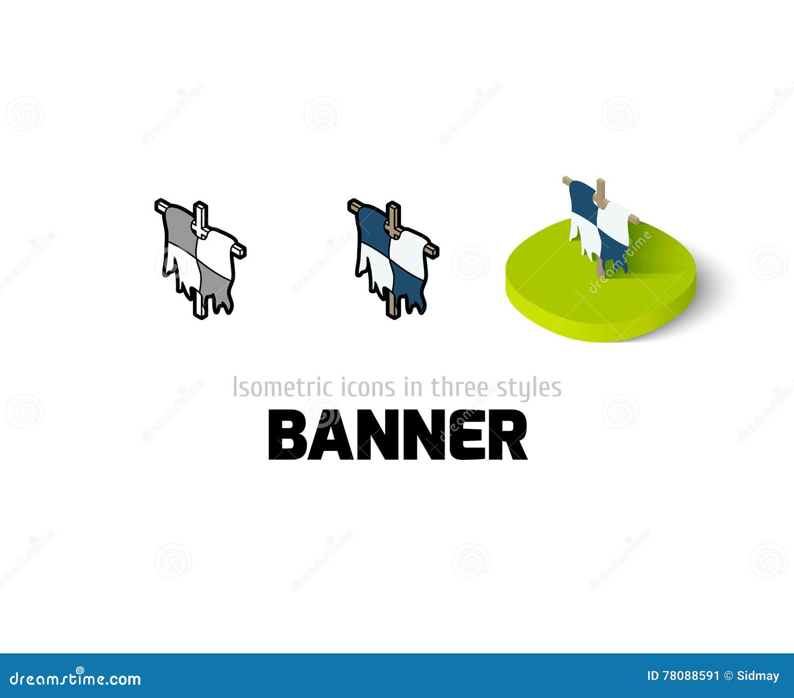 Banner Icon in Different Style Stock Vector - Illustration of line ...