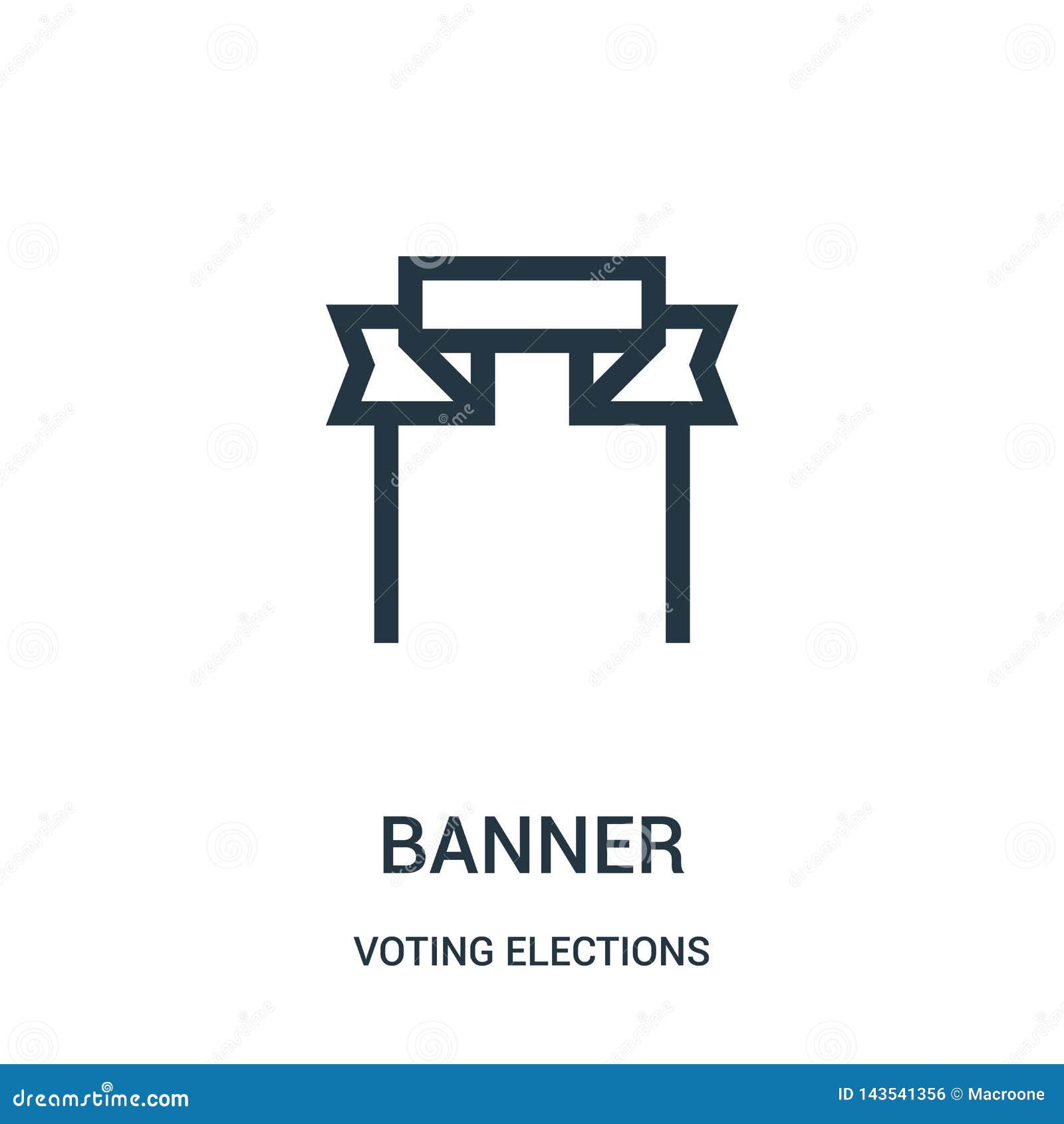 Banner Icon Vector from Voting Elections Collection. Thin Line Banner ...