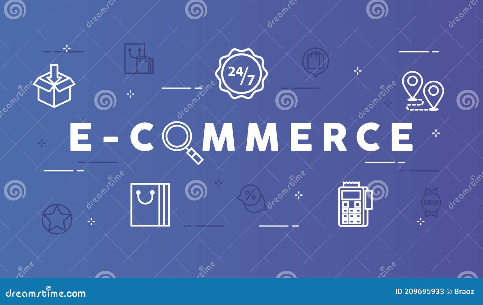 Blue Icon Set, Background Illustration Stock Vector - Illustration of ...