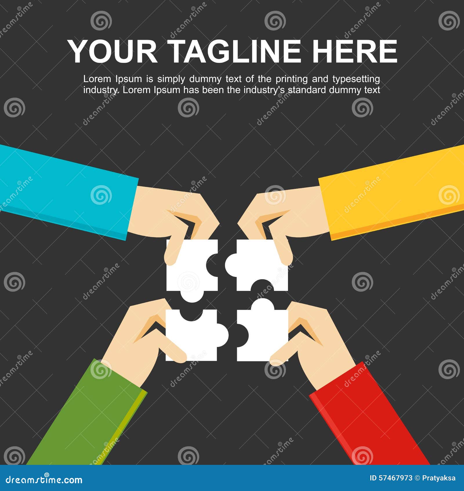 Banner Illustration. Making a Solution Concept. Business People with ...