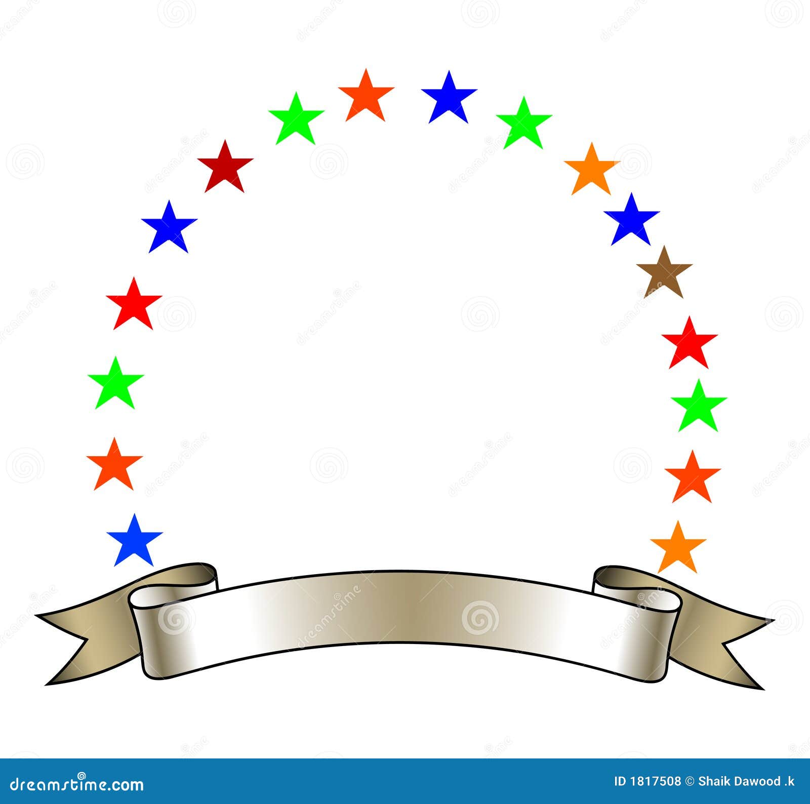 Banner Illustration with Stars Stock Illustration - Illustration of ...